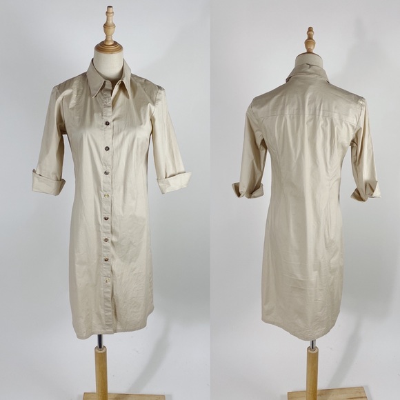 Vintage | Dresses | Vintage 9s Petite Concepts Stretch Poplin Button ...